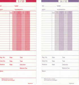UT2000 ORIGINAL Time Cards – Global Time Systems